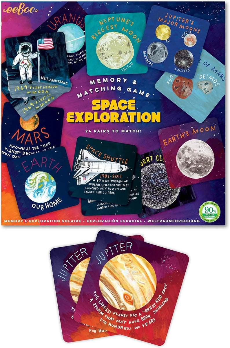 Space Exploration Memory & Matching Game by Eeboo – Box of Sensory Toys