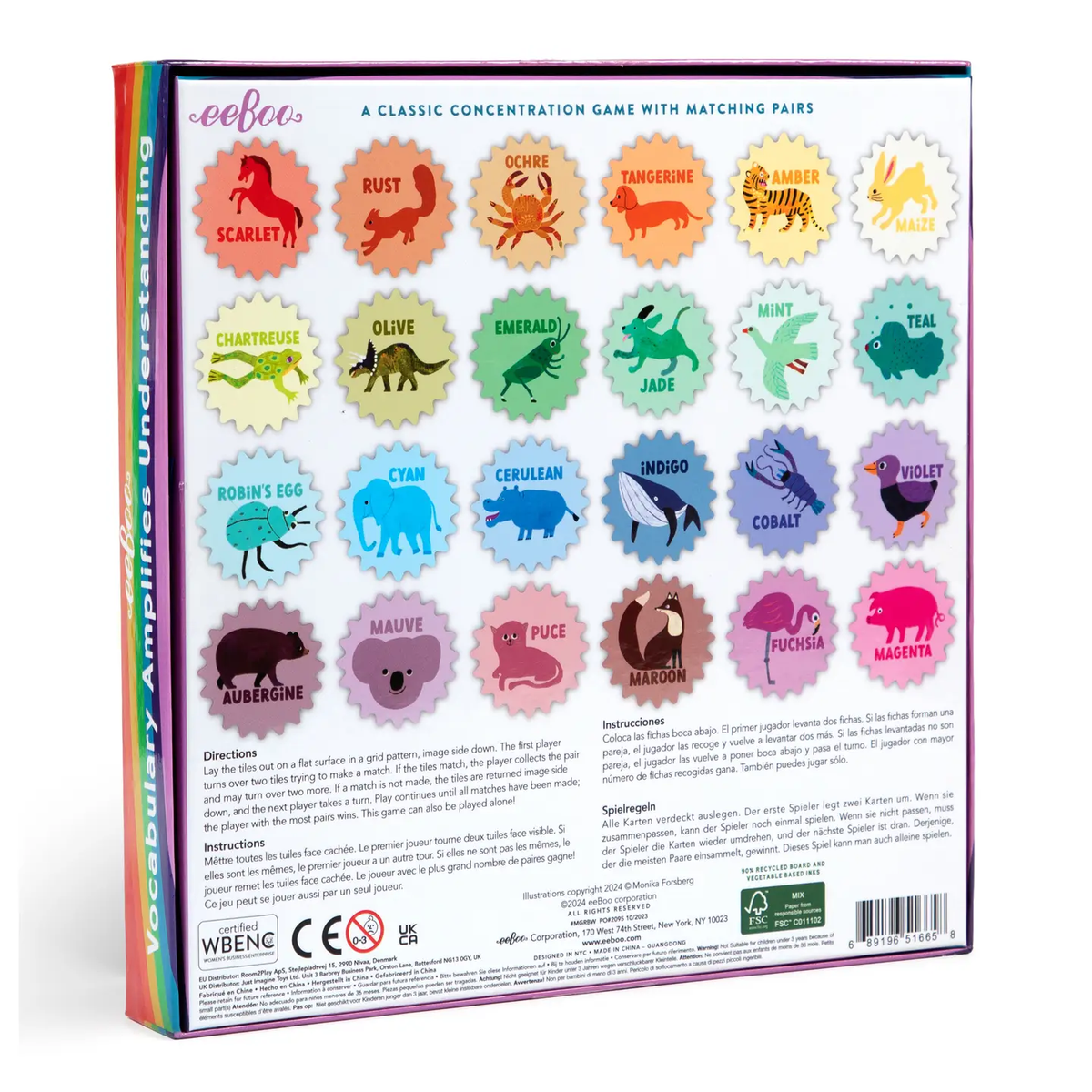 Rainbow Memory & Matching Game – Box of Sensory Toys